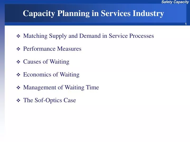 PPT - Capacity Planning in Services Industry PowerPoint Presentation ...