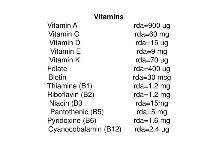 PPT - RDA (recommended daily allowance) PowerPoint Presentation - ID ...
