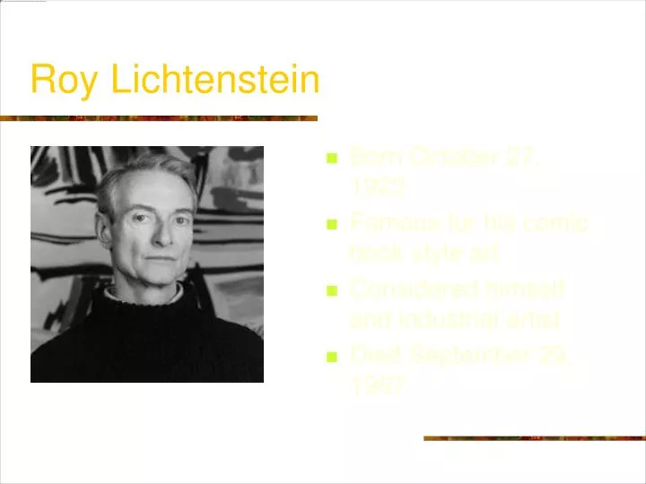 PPT - Roy Lichtenstein PowerPoint Presentation, free download - ID:6666767