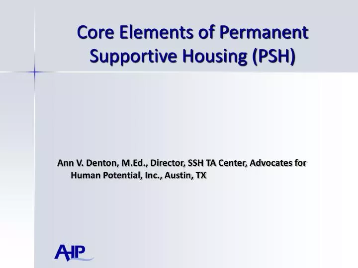 PPT - Core Elements of Permanent Supportive Housing (PSH) PowerPoint ...