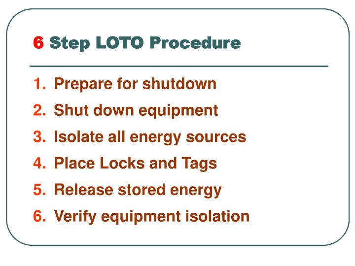 PPT - Control of Hazardous Energy OSHA Standard 29CFR1910.147 ...