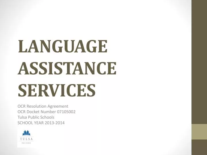 PPT - LANGUAGE ASSISTANCE SERVICES PowerPoint Presentation, free ...