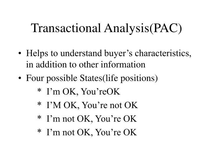 PPT - Transactional Analysis(PAC) PowerPoint Presentation, free ...