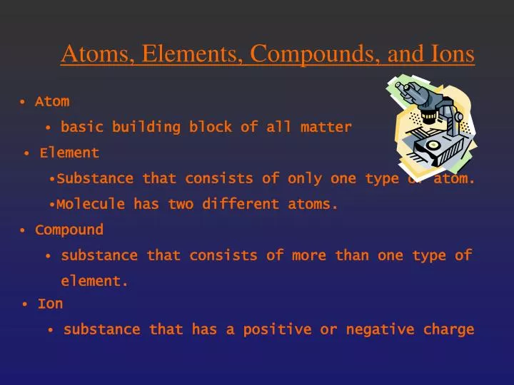 PPT - Atoms, Elements, Compounds, and Ions PowerPoint Presentation ...
