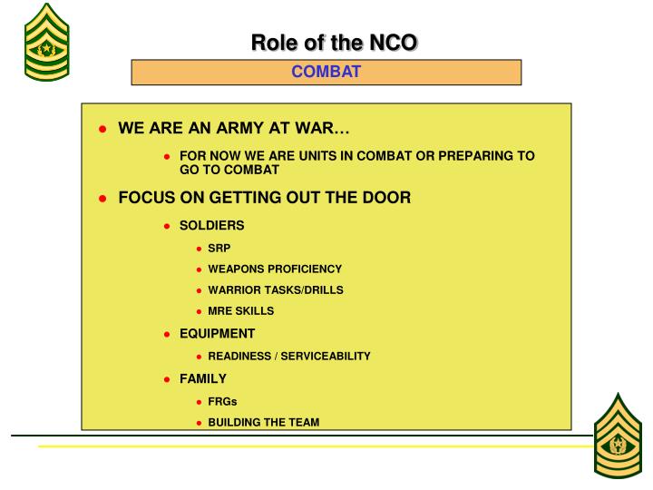 PPT - ROLE OF THE NONCOMMISSIONED OFFICER PowerPoint Presentation - ID ...