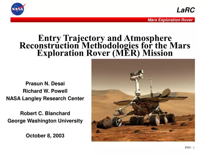 PPT - Prasun N. Desai Richard W. Powell NASA Langley Research Center ...