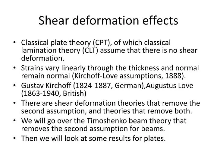 PPT - Shear deformation effects PowerPoint Presentation, free download ...