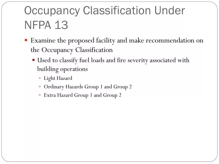 PPT - Occupancy Classification Under NFPA 13 PowerPoint Presentation ... PPT - Occupancy Classification Under NFPA 13 PowerPoint Presentation ...