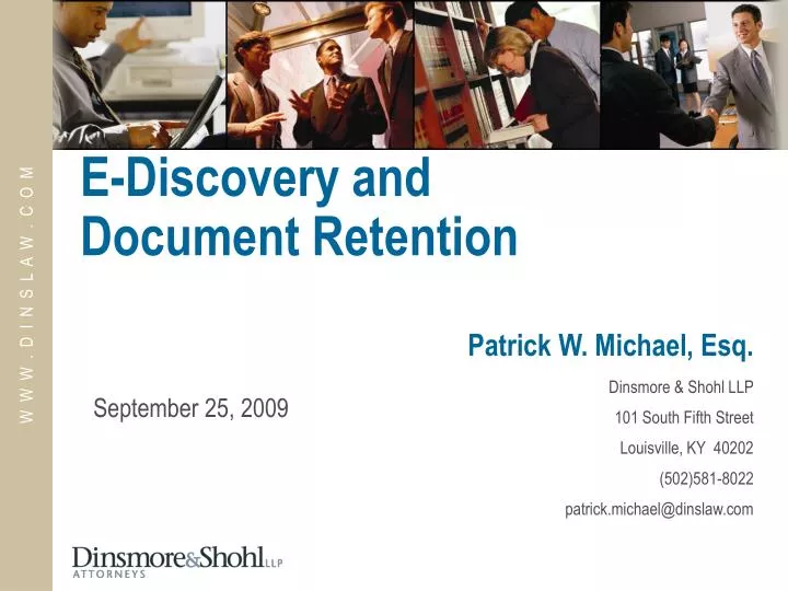 PPT - E-Discovery and Document Retention PowerPoint Presentation, free ...