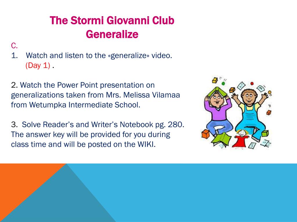PPT - The Stormi Giovanni Club pgs . 110 - 125 Prereading Activities ...