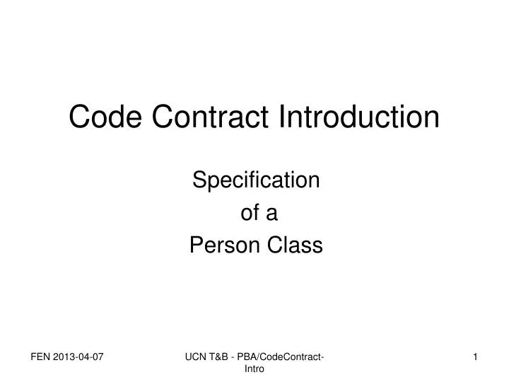 PPT - Code Contract Introduction PowerPoint Presentation, free download ...