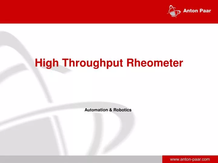 PPT - High Throughput Rheometer PowerPoint Presentation, free download ...