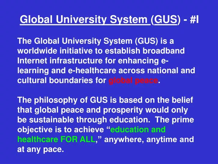 PPT - Global University System ( GUS ) - #I PowerPoint Presentation ...