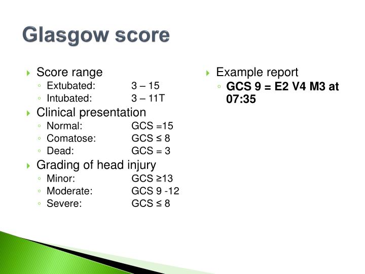 PPT - Glasgow Coma Scale PowerPoint Presentation - ID:6673617