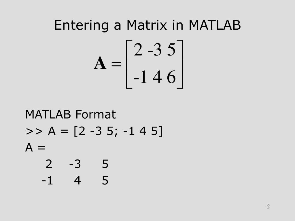 Solving Matrix Problems In Matlab