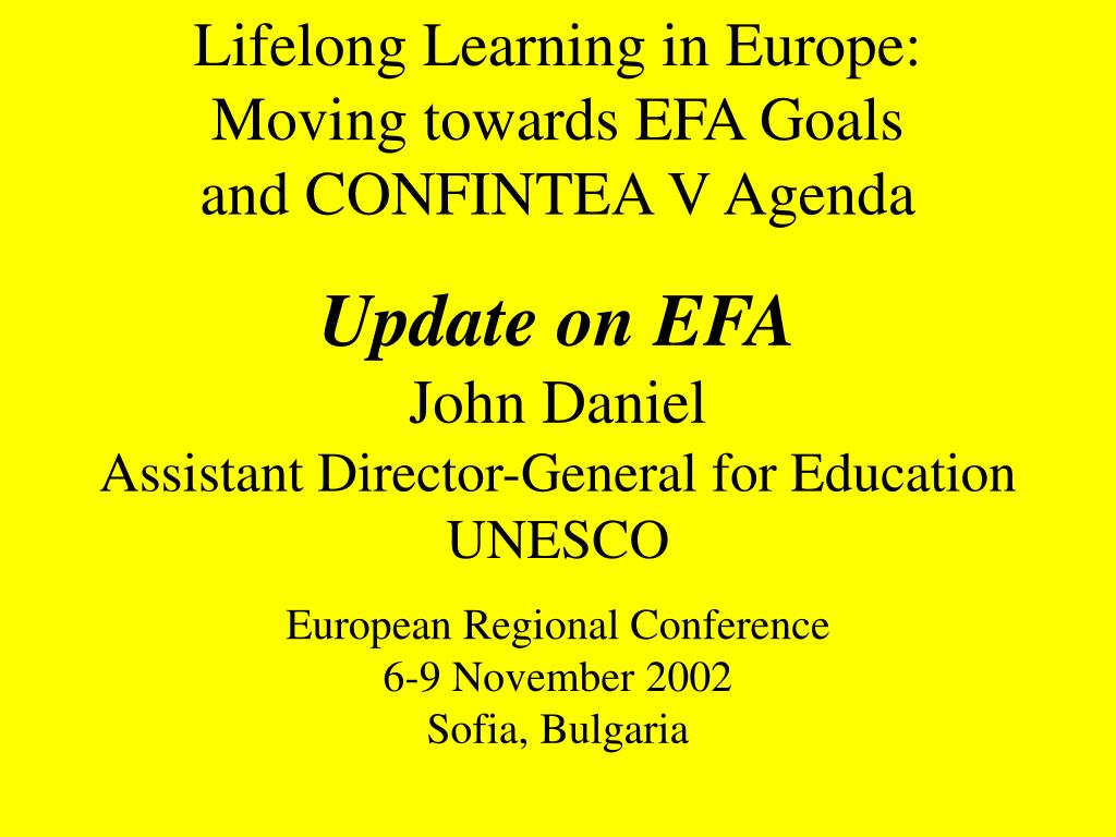 PPT - EFA Global Monitoring Report 2002: Addressing Challenges in ...