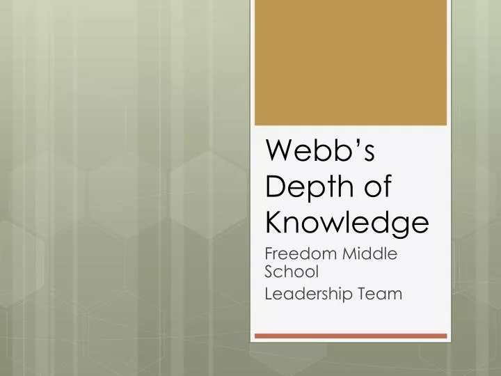 PPT - Webb’s Depth of Knowledge PowerPoint Presentation, free download ...