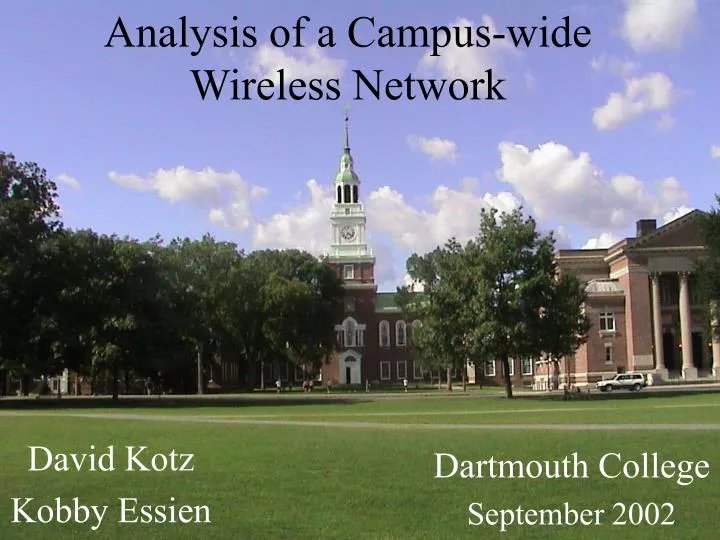 PPT - Analysis of a Campus-wide Wireless Network PowerPoint ...