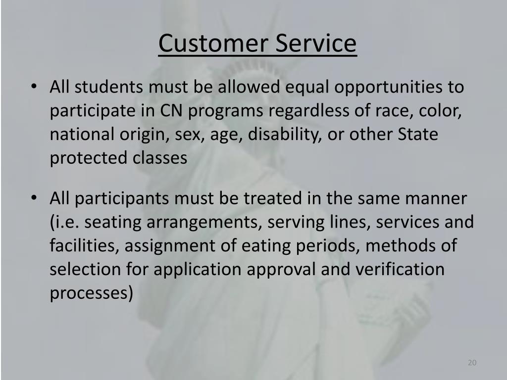 PPT - USDA Civil Rights Training for Front-line Staff School Nutrition ...