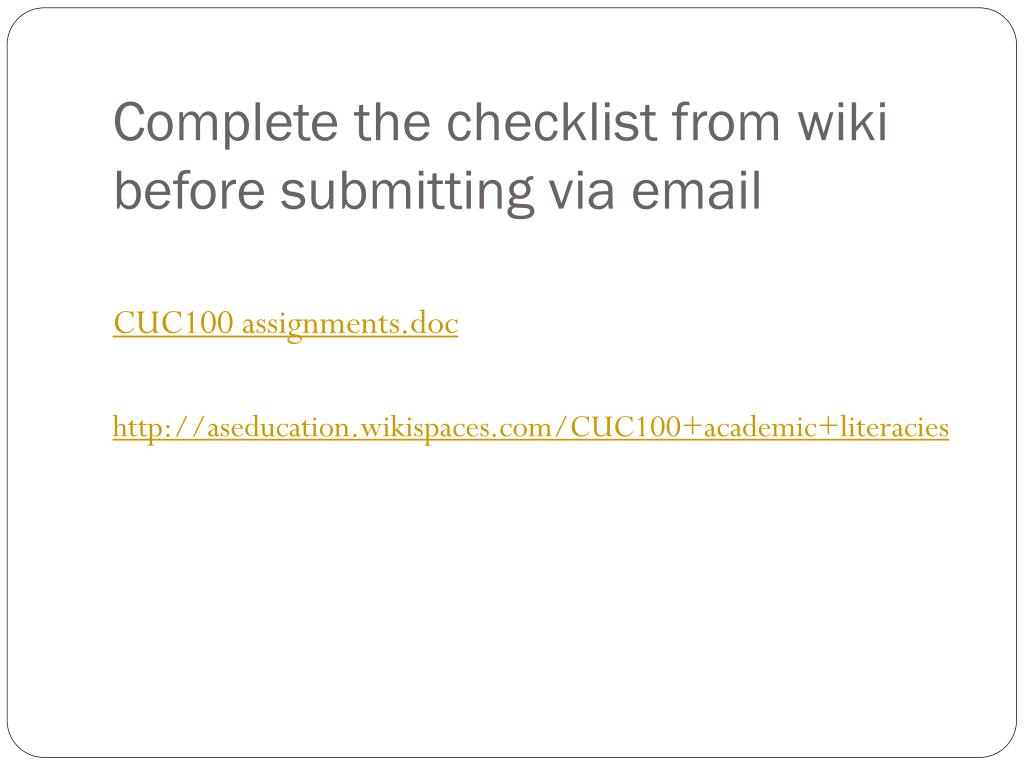 PPT - CUC100 Academic Literacies PowerPoint Presentation, free download ...