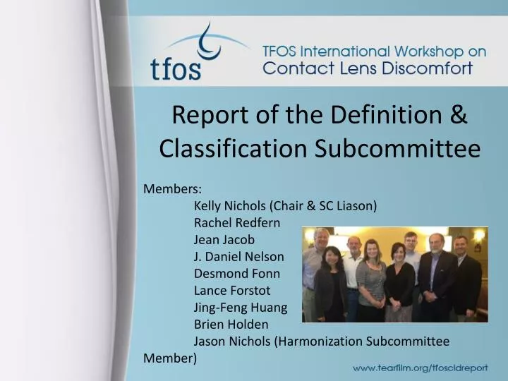 PPT - Report of the Definition & Classification Subcommittee Members ...