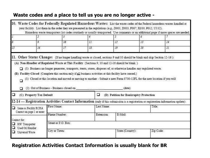 PPT - 2013 Hazardous Waste Report Instructions and Form EPA Form 8700 ...