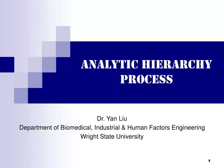 PPT - Analytic hierarchy process PowerPoint Presentation, free download ...