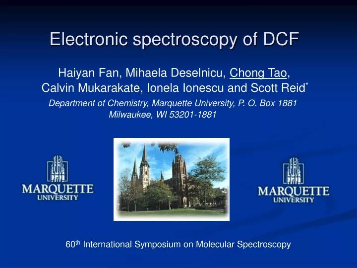 PPT - Electronic spectroscopy of DCF PowerPoint Presentation, free ...