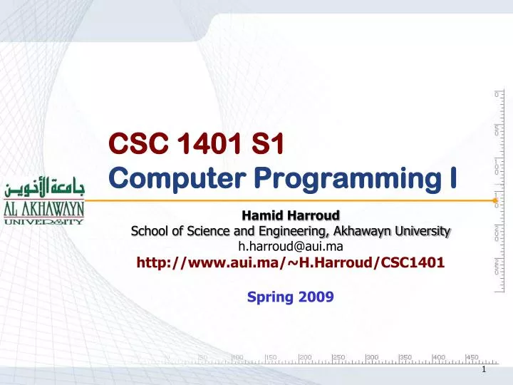 PPT - CSC 1401 S1 Computer Programming I PowerPoint Presentation, free download - ID:6678986