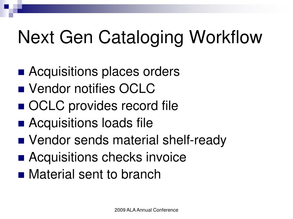 PPT - Quality Control for Next Gen Cataloging Workflows PowerPoint ...