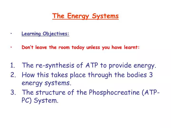 PPT - The Energy Systems PowerPoint Presentation, free download - ID ...