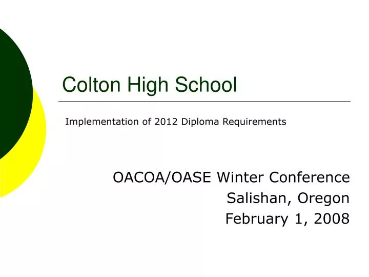 PPT - Colton High School PowerPoint Presentation, free download - ID ...