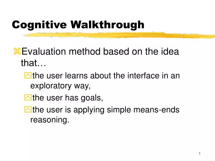 PPT - Cognitive Walkthrough PowerPoint Presentation, free download - ID ...