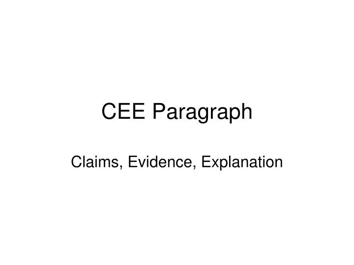 PPT - CEE Paragraph PowerPoint Presentation, free download - ID:6682764