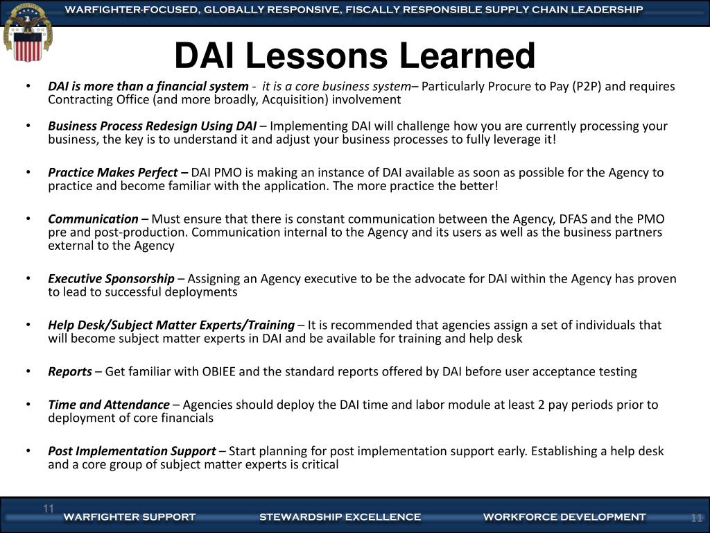 PPT - Defense Agencies Initiative (DAI) Ms Cynthia Beck, PM 17 April ...