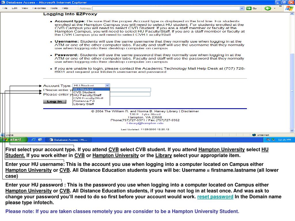 PPT - How to Log in to EZProxy for Library Database Access PowerPoint ...