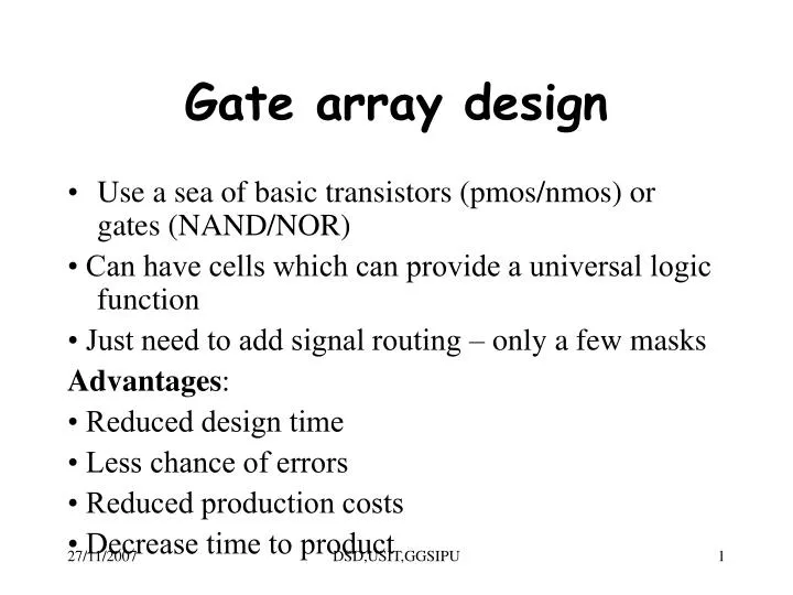 PPT - Gate array design PowerPoint Presentation, free download - ID:6683269