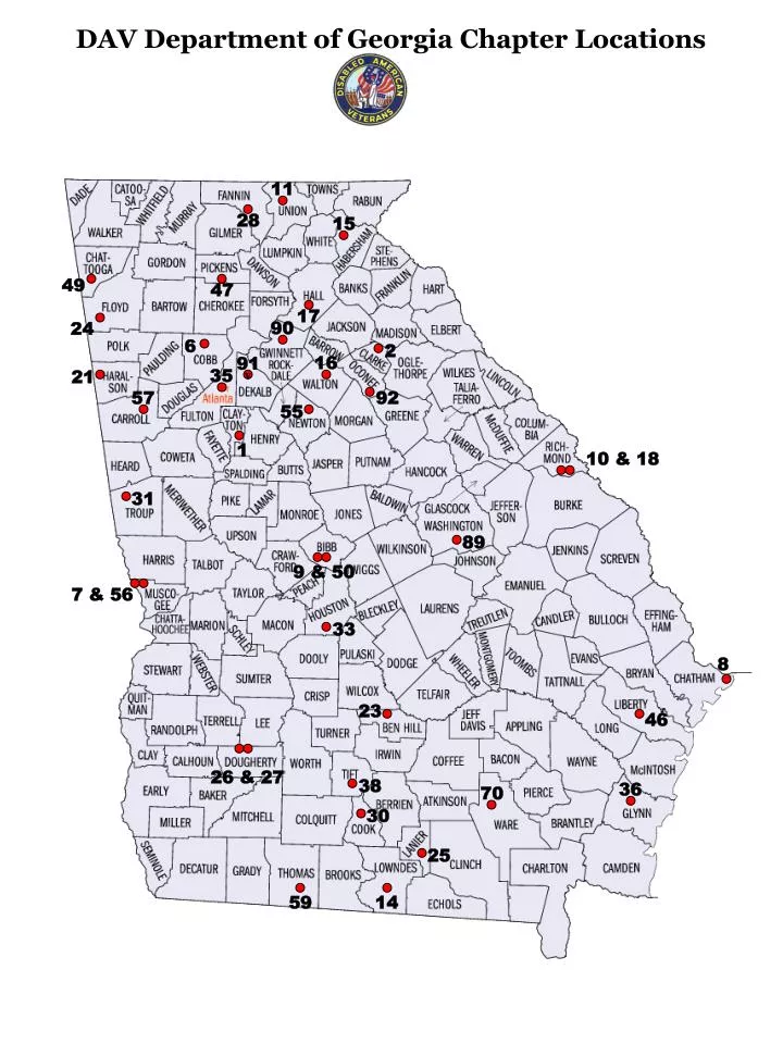 PPT - DAV Department of Georgia Chapter Locations PowerPoint ...