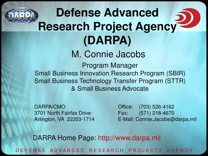 PPT - Defense Advanced Research Project Agency (DARPA) PowerPoint ...