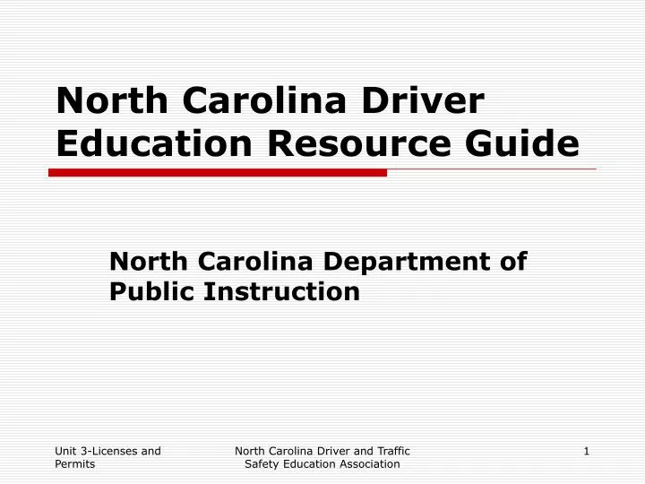 PPT - North Carolina Driver Education Resource Guide PowerPoint ...
