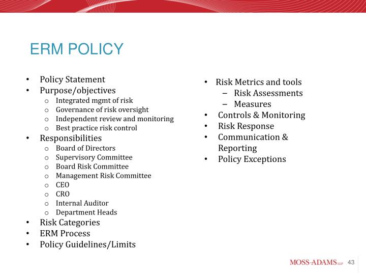 PPT - Enterprise Risk Management How Does ERM Apply to your Credit ...