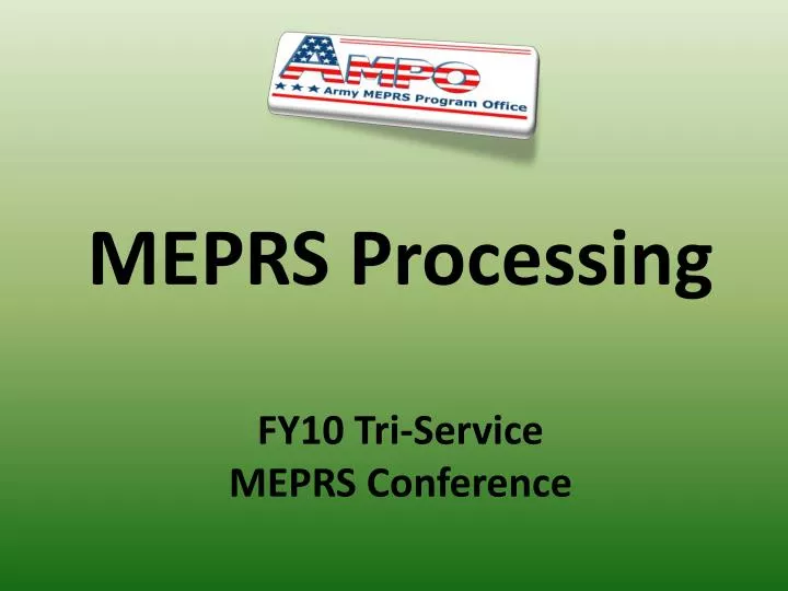 PPT - MEPRS Processing PowerPoint Presentation, free download - ID:6683743