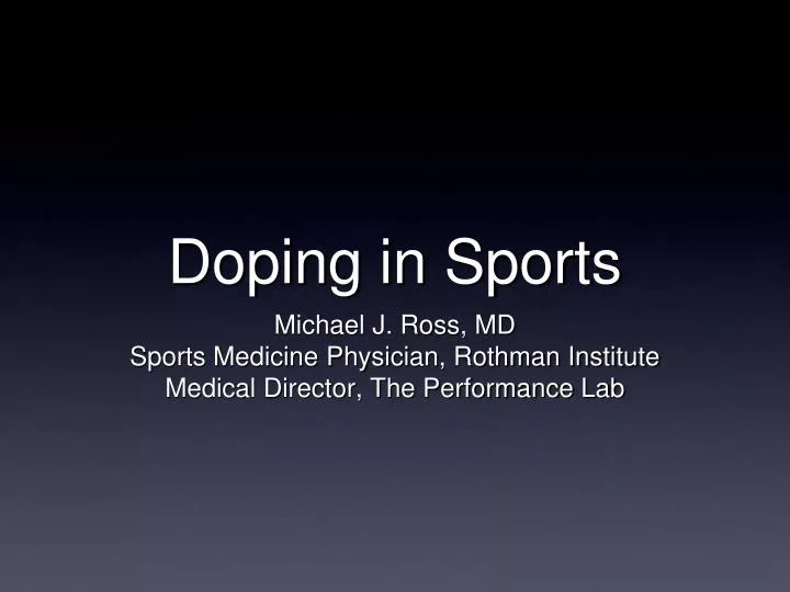PPT - Doping in Sports PowerPoint Presentation, free download - ID:6683880
