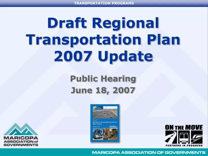 PPT - Draft Regional Transportation Plan 2007 Update PowerPoint ...