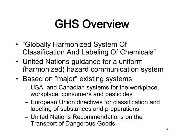 PPT - GLOBALLY HARMONIZED SYSTEM OF CLASSIFICATION AND LABELING OF ...
