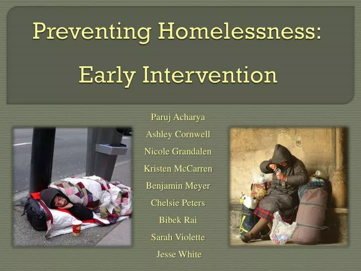 PPT - Preventing Homelessness: Early Intervention PowerPoint ...