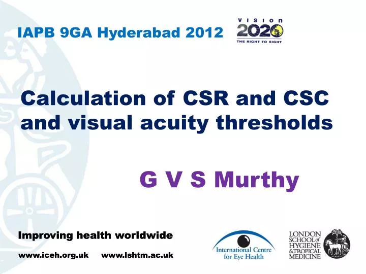 Ppt Calculation Of Csr And Csc And Visual Acuity Thresholds Powerpoint Presentation Id6685807