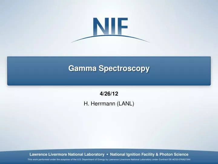 PPT - Gamma Spectroscopy PowerPoint Presentation, free download - ID ...