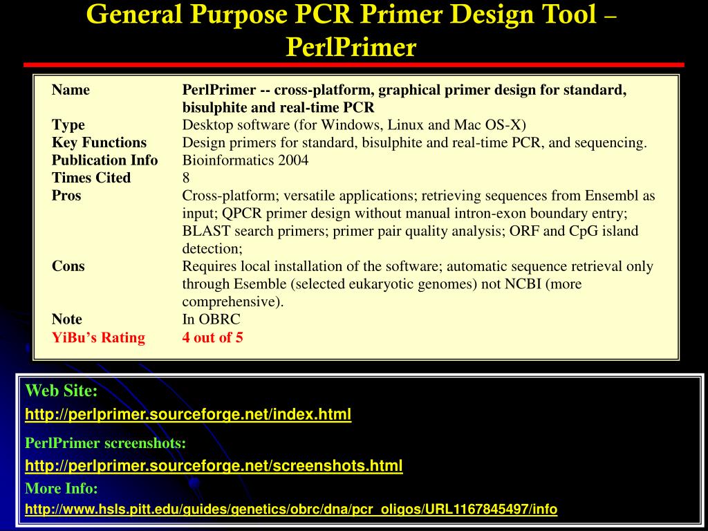 PPT - Essential Bioinformatics Resources for Designing PCR Primers and ...