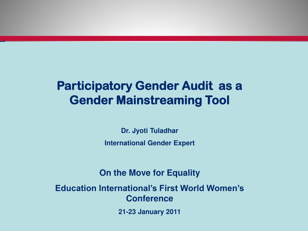 PPT - Participatory Gender Audit as a Gender Mainstreaming Tool Dr ...